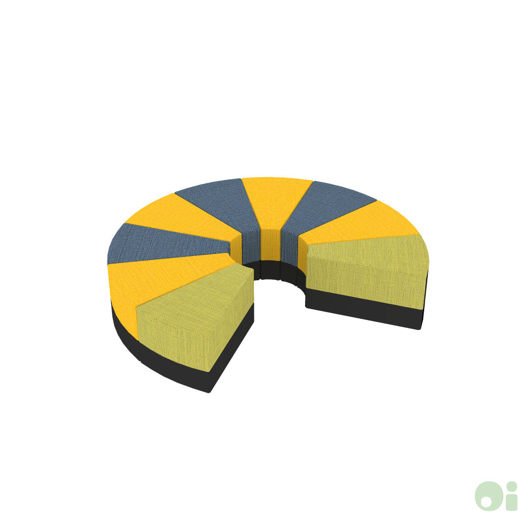 3Scape Circle Bench Layout in Sundance Sprout and Tidal – Oi Furniture