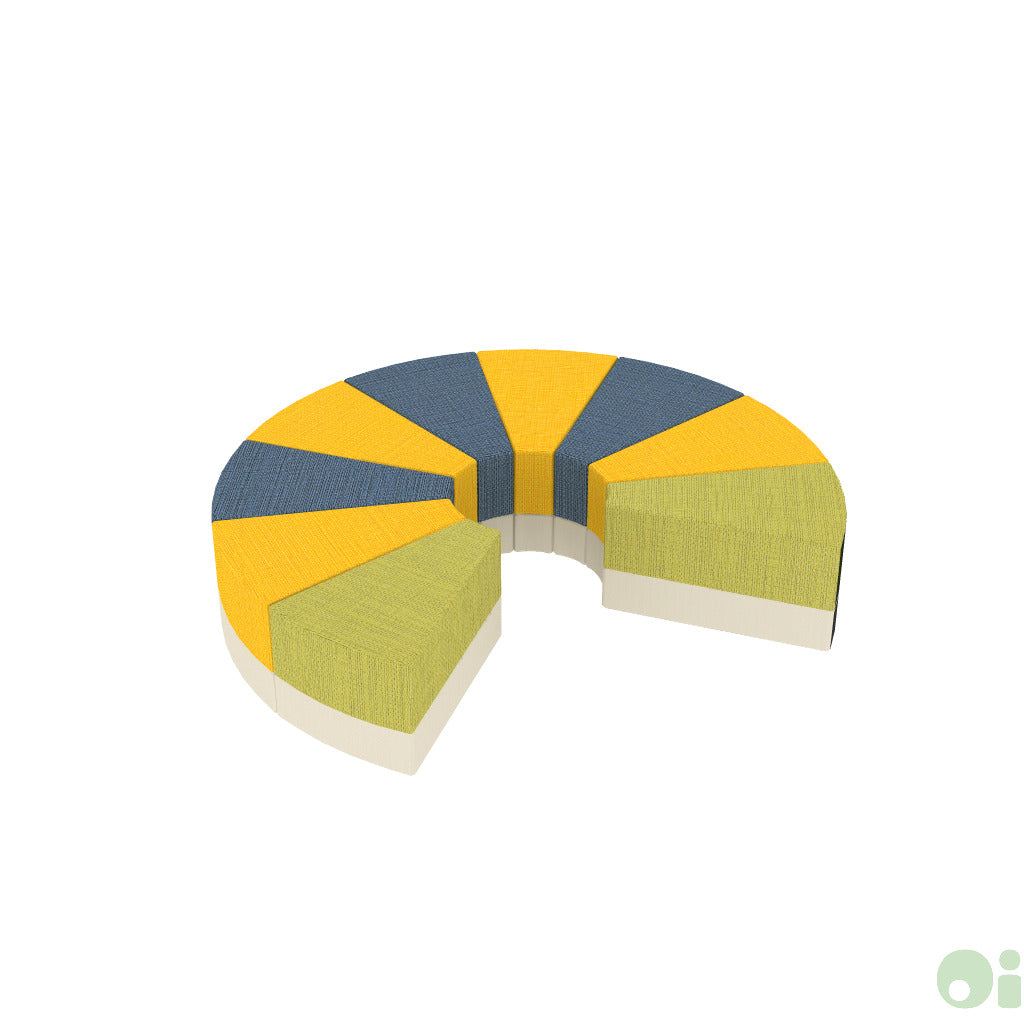 3Scape Circle Bench Layout in Sundance Sprout and Tidal – Oi Furniture