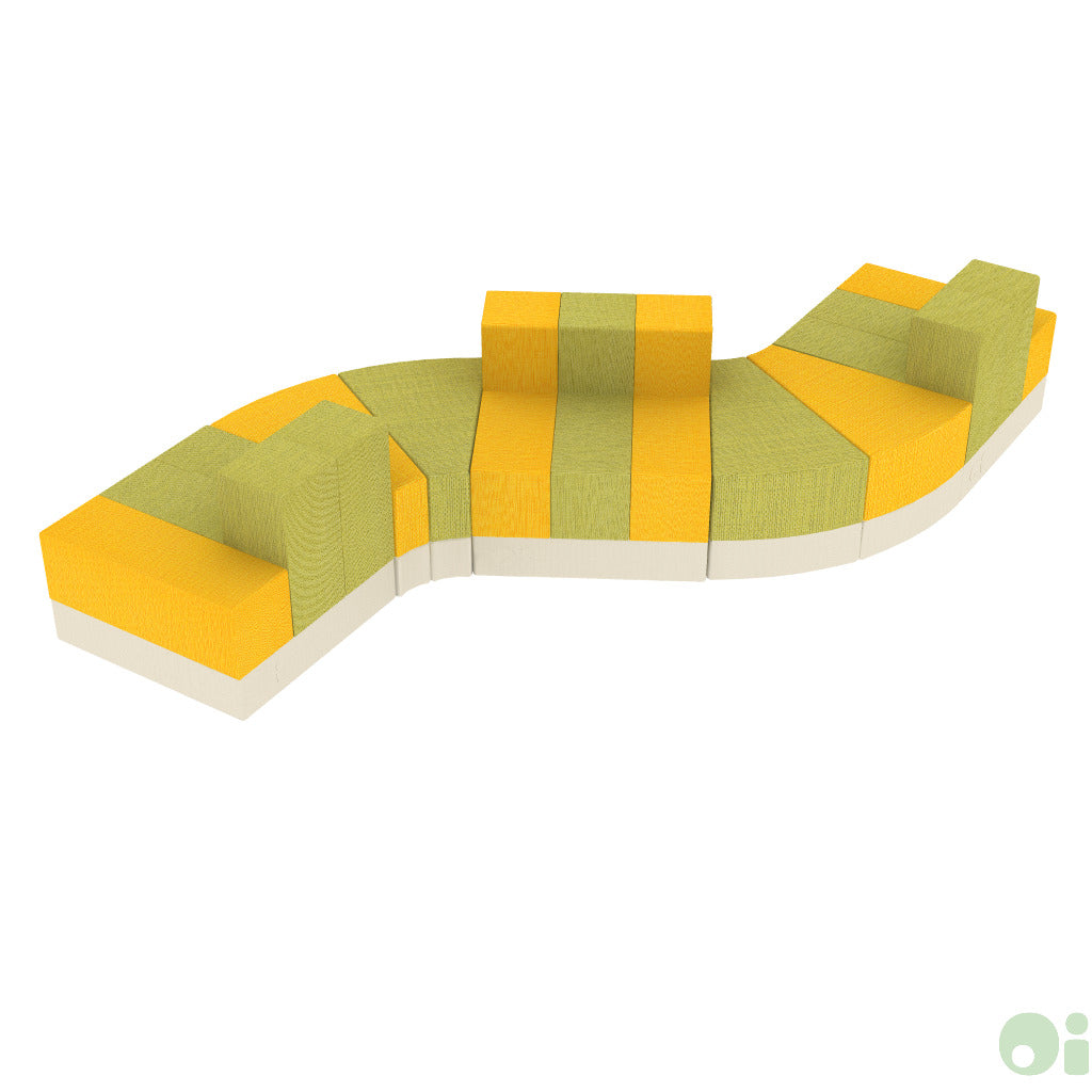 5Scape Curved Bench Layout in Sundance & Sprout – Oi Furniture